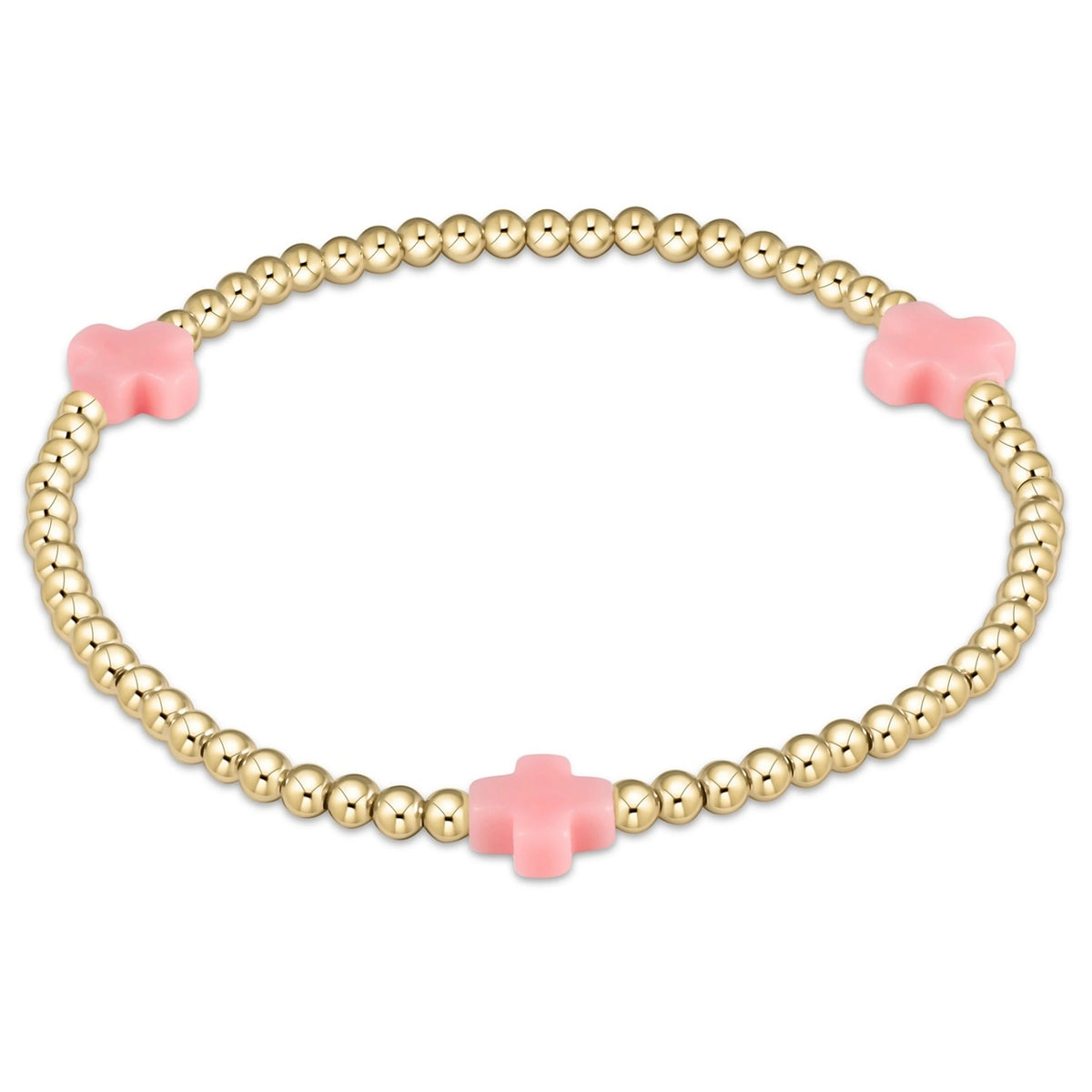 ENewton Signature Cross Gold Pattern 3mm Bracelet - Pink – South Boutique