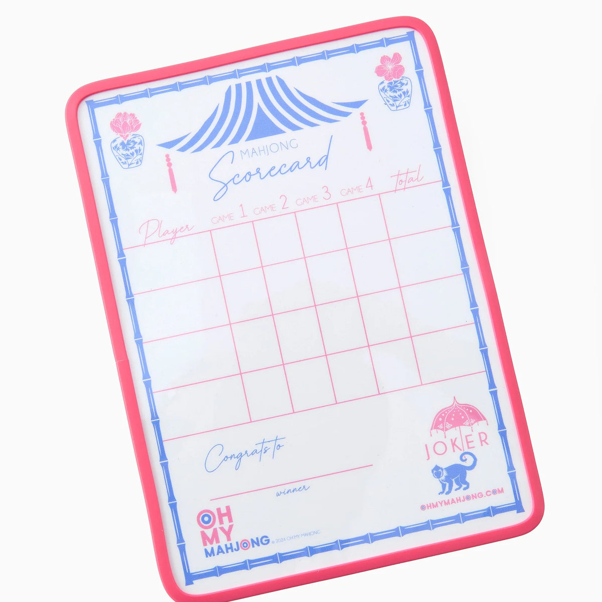 OH MY MAHJONG Chinoiserie Scorecard – South Boutique